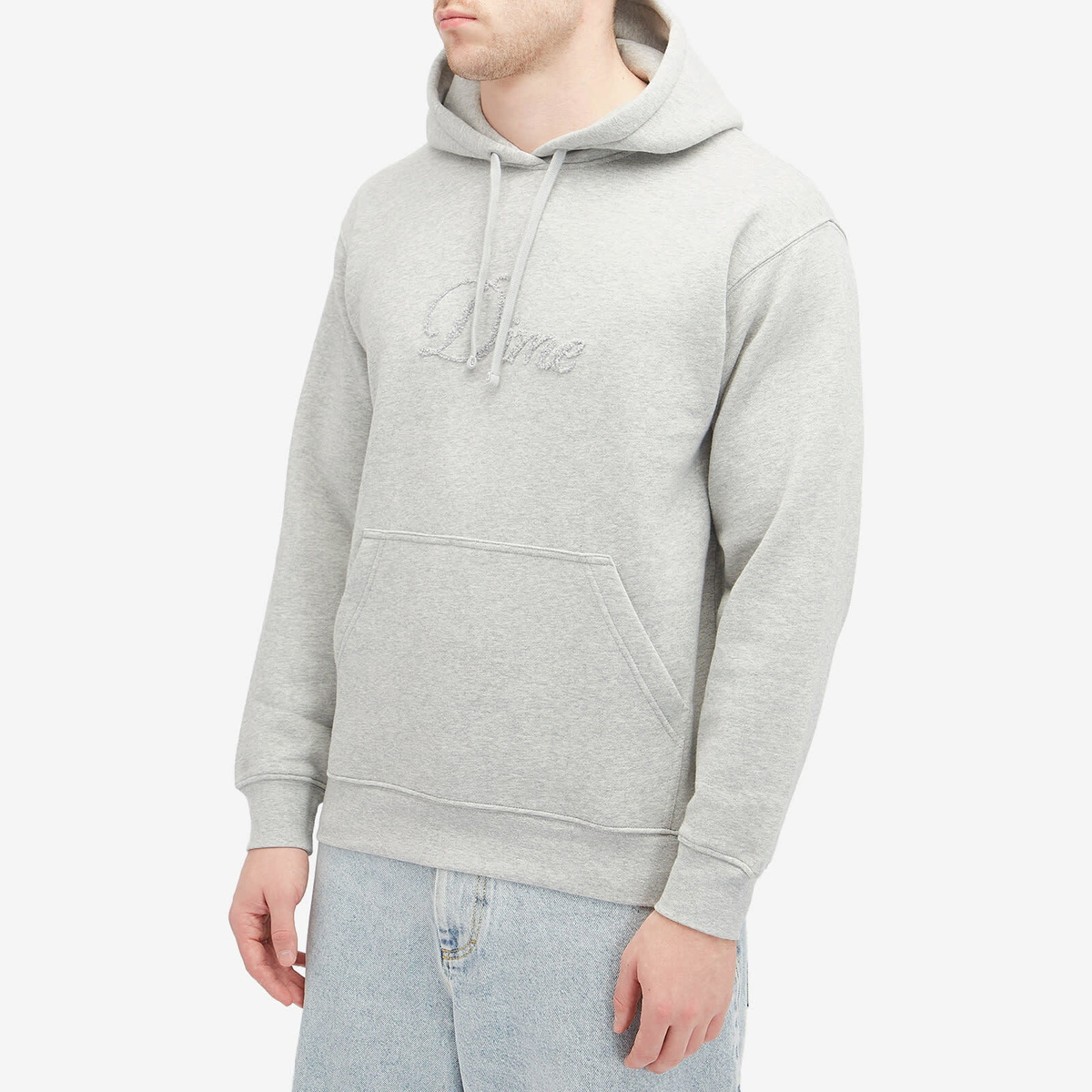 Dime Men's Cursive Logo Hoodie in Heather Gray Dime