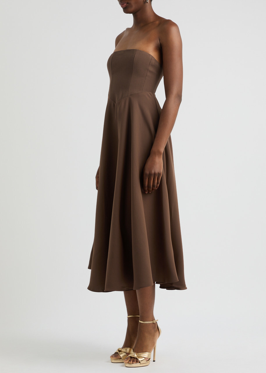 Odd Muse Ultimate Muse Strapless Jersey Midi Dress Chocolate Odd Muse