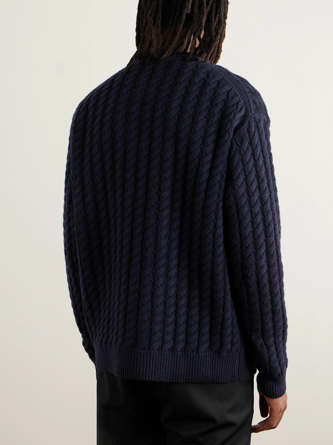 Barena - Maino Cable-Knit Wool-Blend Sweater - Blue Barena