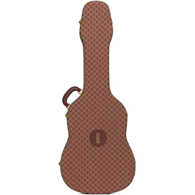 Gucci Burgundy and Tan Ophidia Guitar Case Gucci