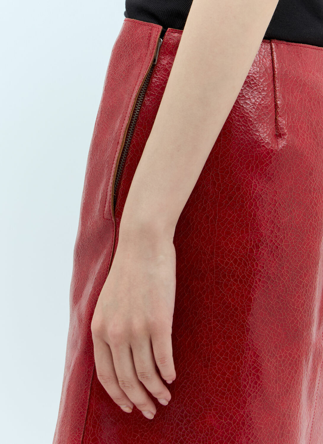 Prada Craquelé Leather Mini Skirt Prada