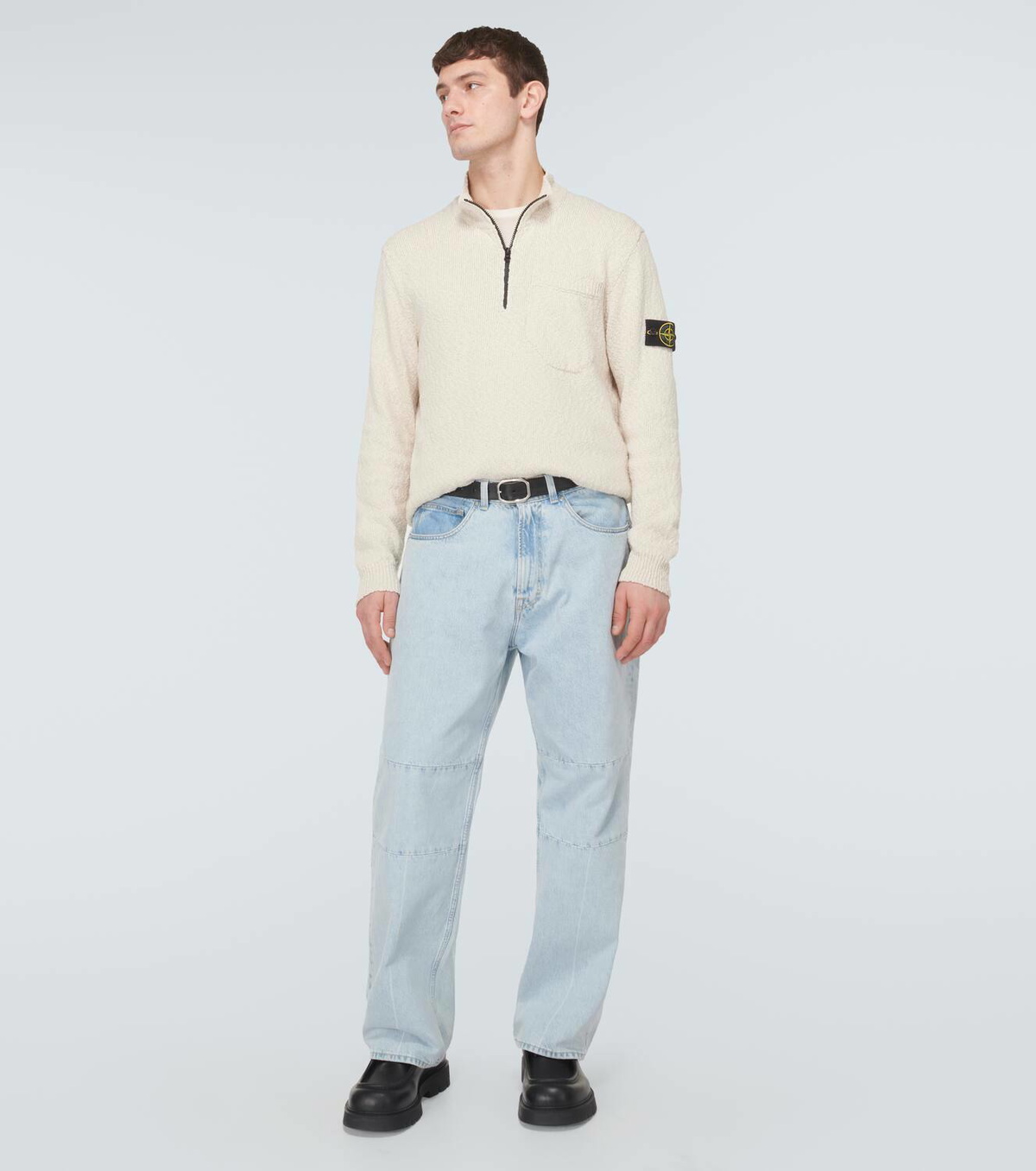 Stone Island Cotton and linen half-zip sweater Stone Island Stone Island Cotton and linen half-zip sweater Stone Island
