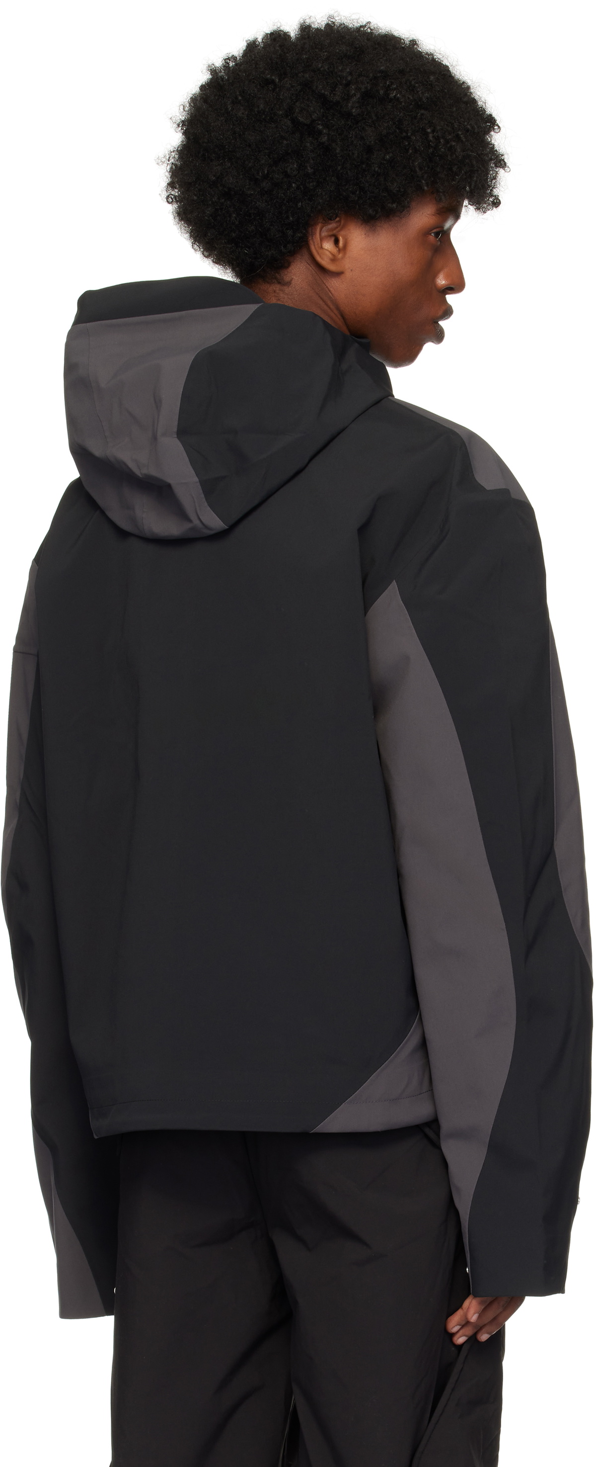 HELIOT EMIL Black & Gray Trident Technical Jacket Heliot Emil