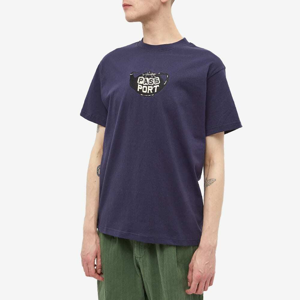 Pass~Port Men's Tea~Pot Embroidery T-Shirt in Navy Pass~Port