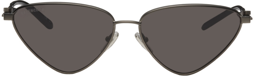 Balenciaga Gunmetal Metal Cat-Eye Sunglasses Balenciaga