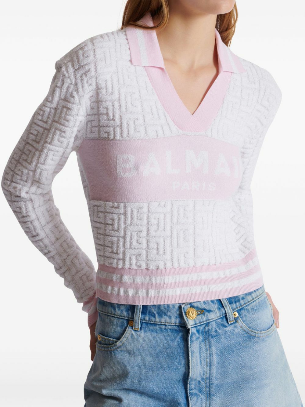 BALMAIN - Monogram Logo Polo Shirt Balmain