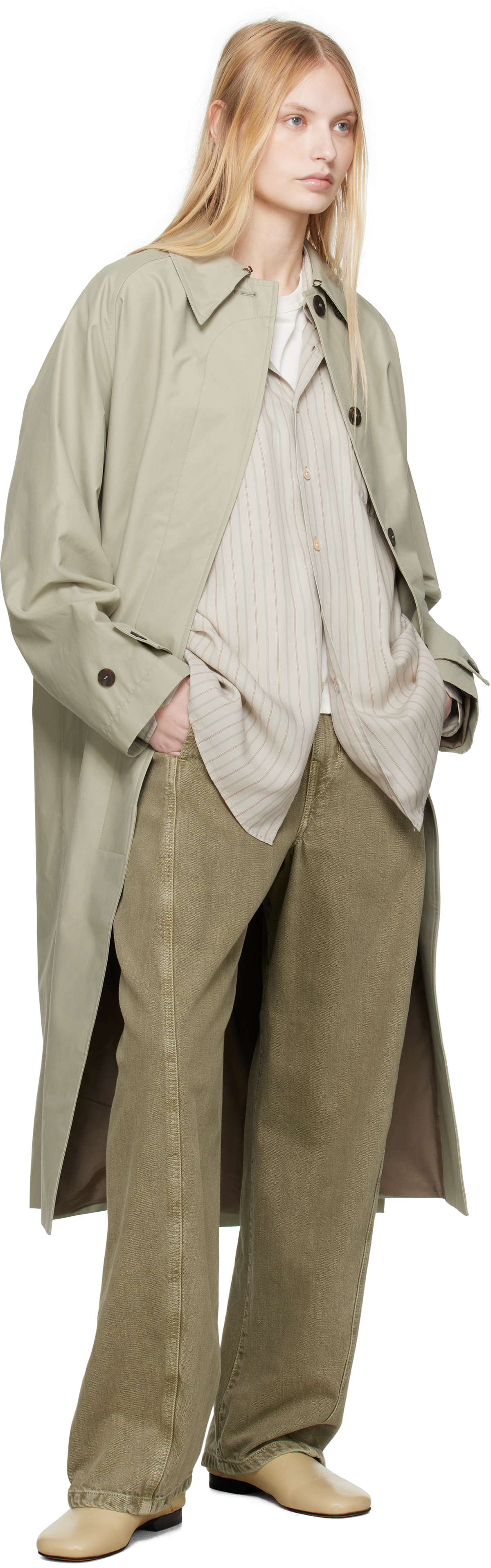 Studio Nicholson Taupe Holin Trench Coat Studio Nicholson