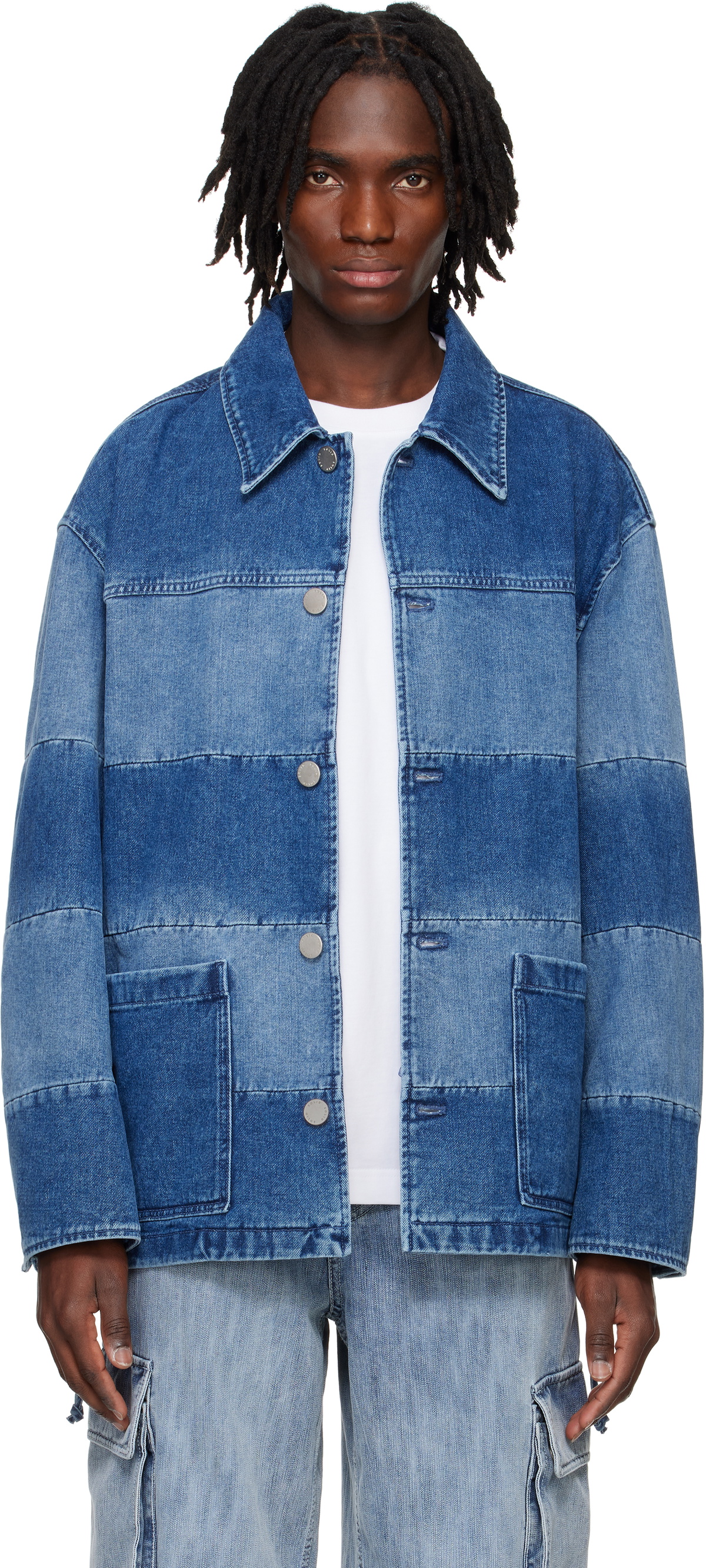 Solid Homme Blue Block Denim Jacket Solid Homme