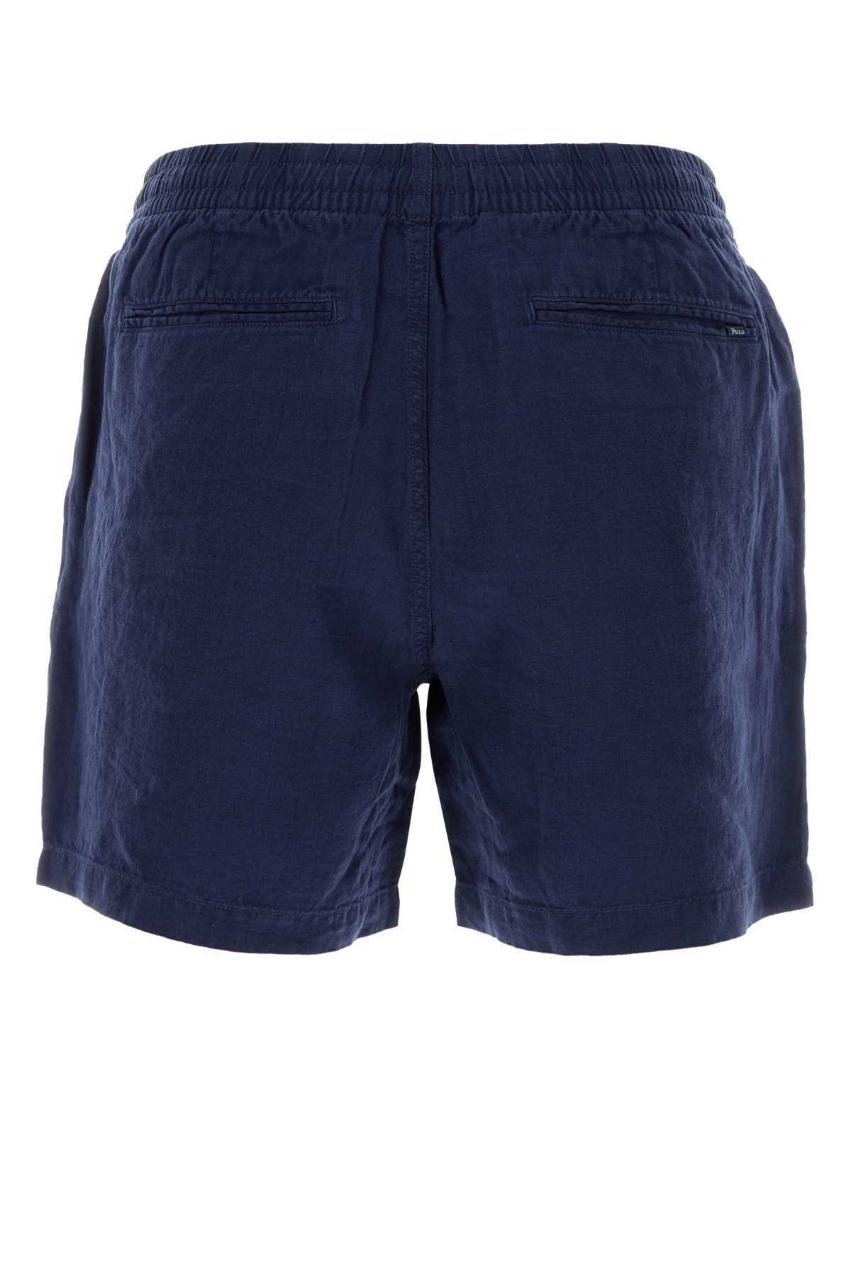 Polo Ralph Lauren Navy Blue Linen Shorts Polo Ralph Lauren