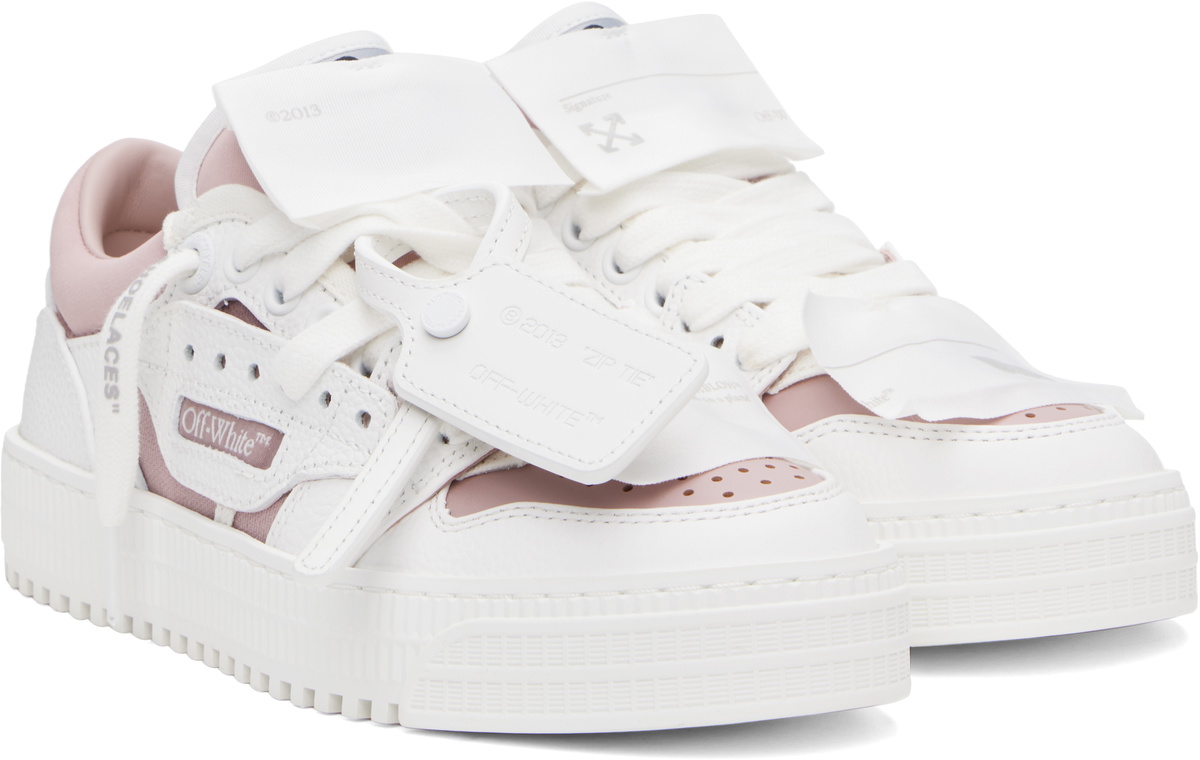 Off-White White & Pink Low 3.0 Off Court Sneakers Off-White