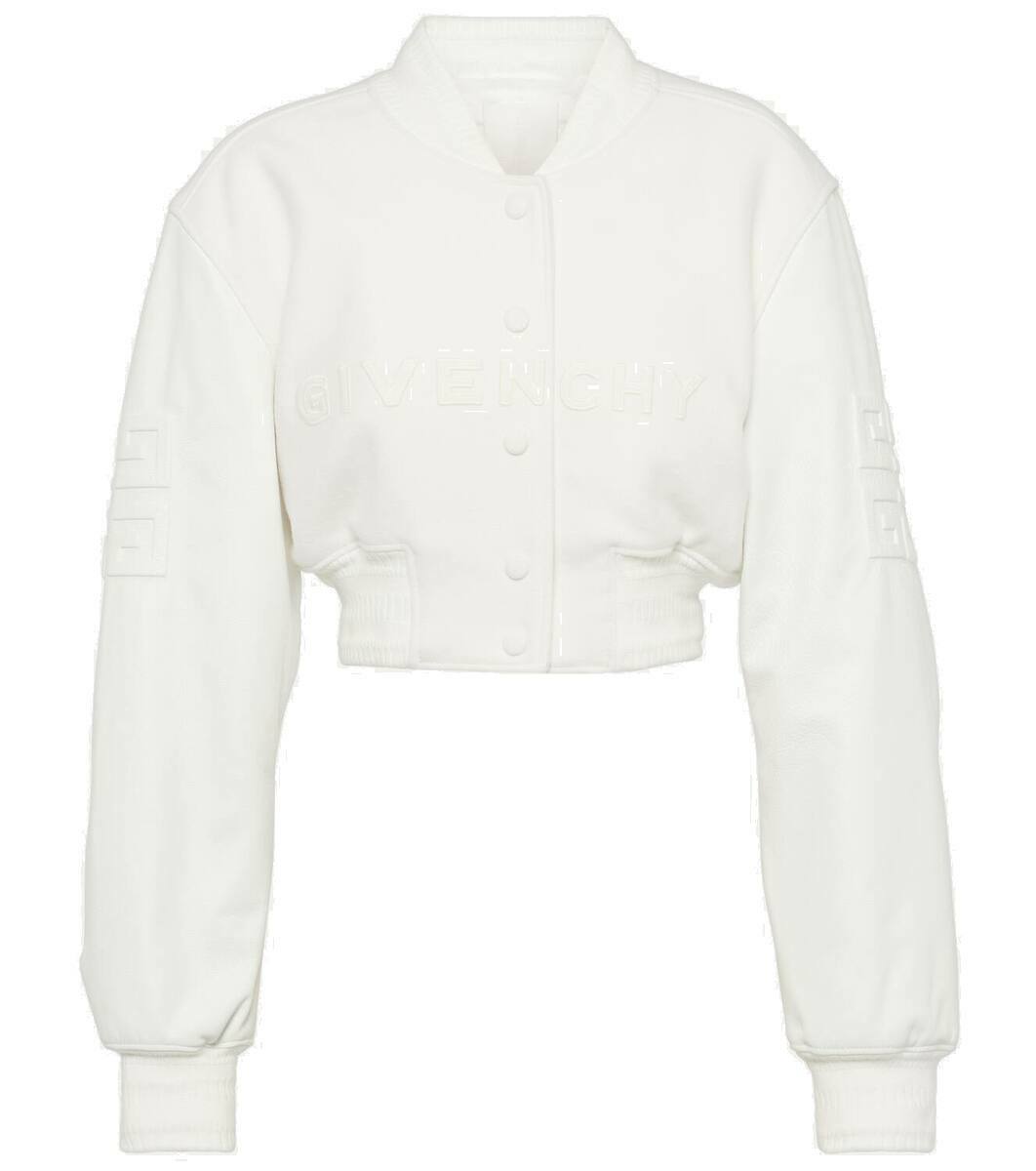 Givenchy Wool and leather cropped bomber jacket Givenchy
