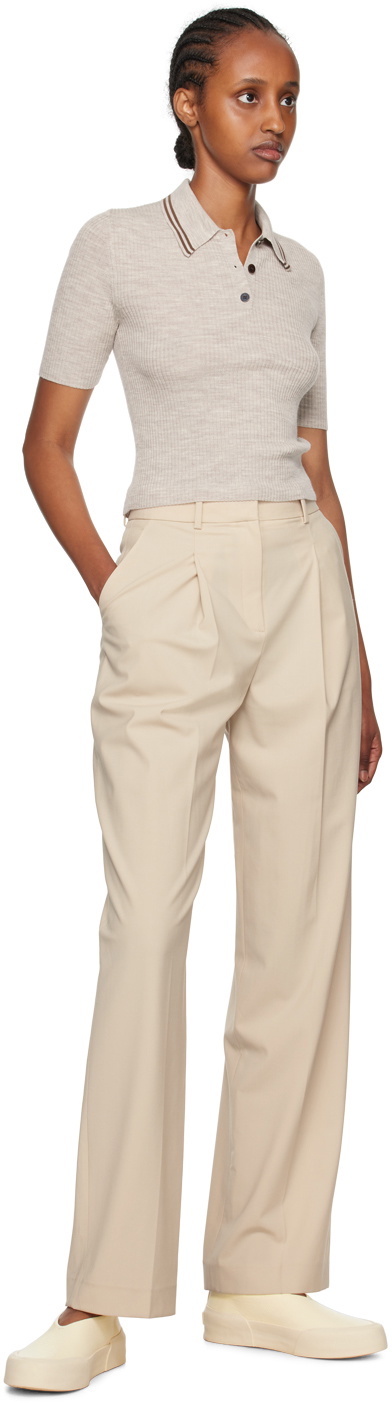 Theory Beige Tipped Polo Theory