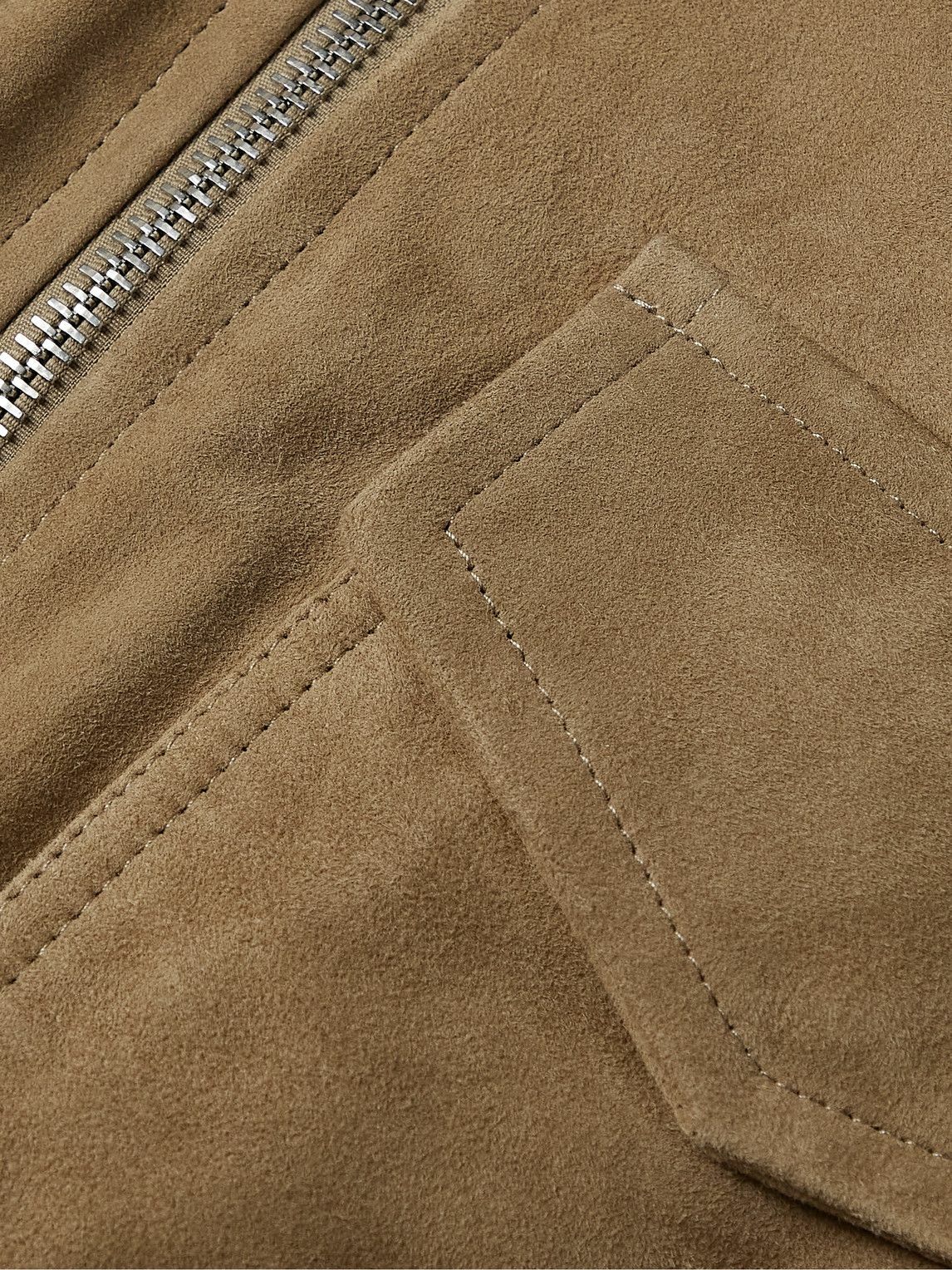 Valstar - Shearling-Trimmed Suede Bomber Jacket - Brown Valstarino