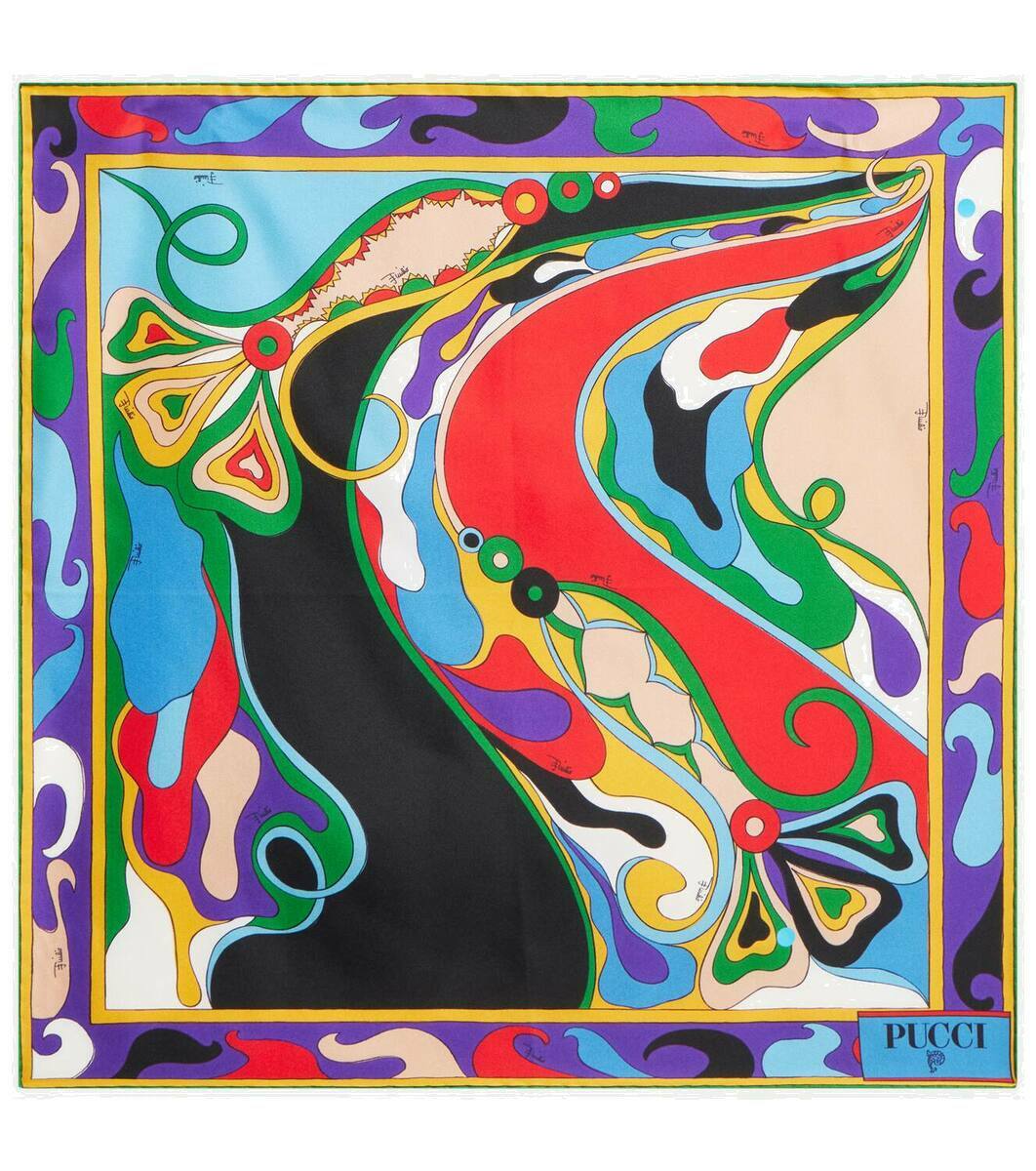 Pucci Orchidee silk twill scarf Emilio Pucci