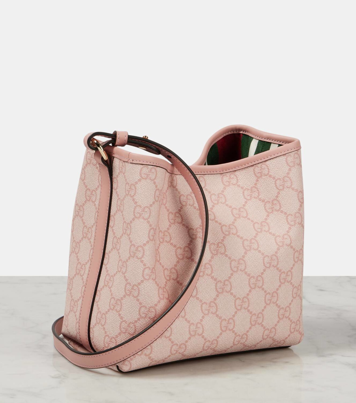 Gucci GG Emblem leather-trimmed tote bag Gucci