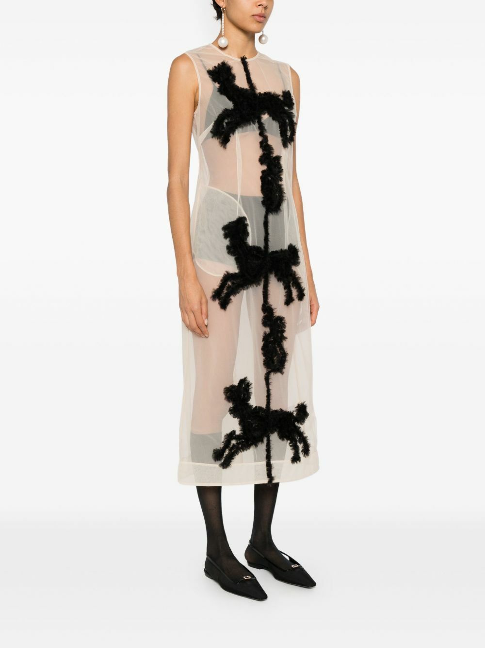 Simone Rocha Embroidered Tulle Midi Dress Simone Rocha