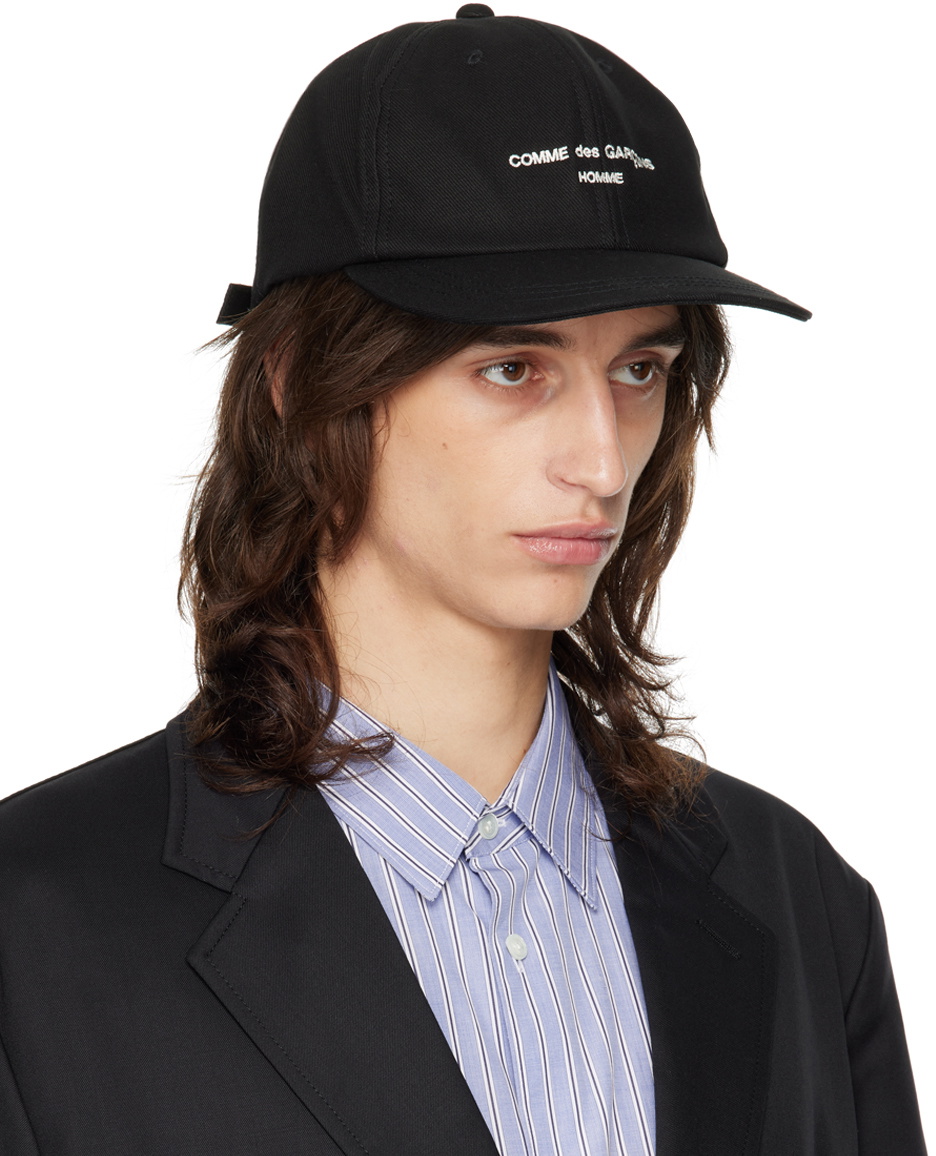 Comme des Garçons Homme Black Embroidered-Logo Cap Comme des Garcons Homme