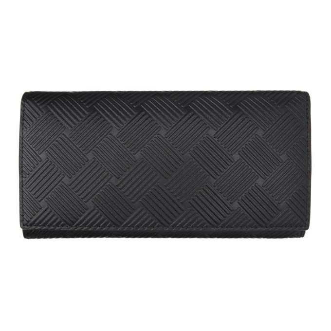 Bottega Veneta Black Debossed Wallet Bottega Veneta