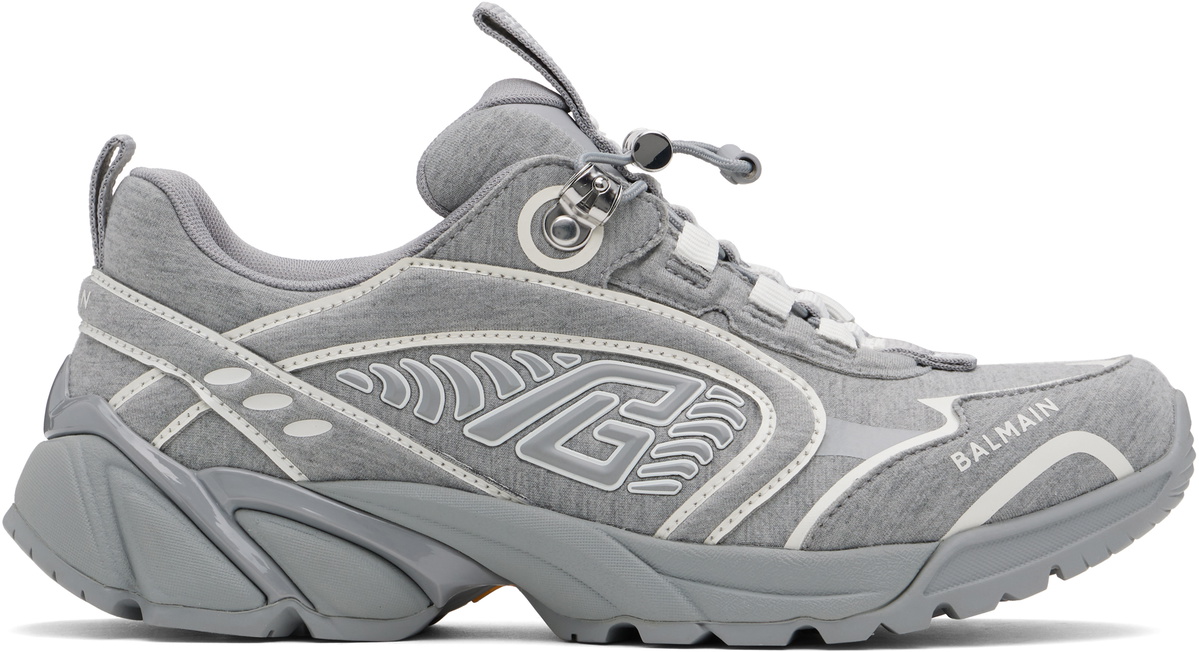 Balmain Gray Cosmic Dust Fleece Sneakers Balmain