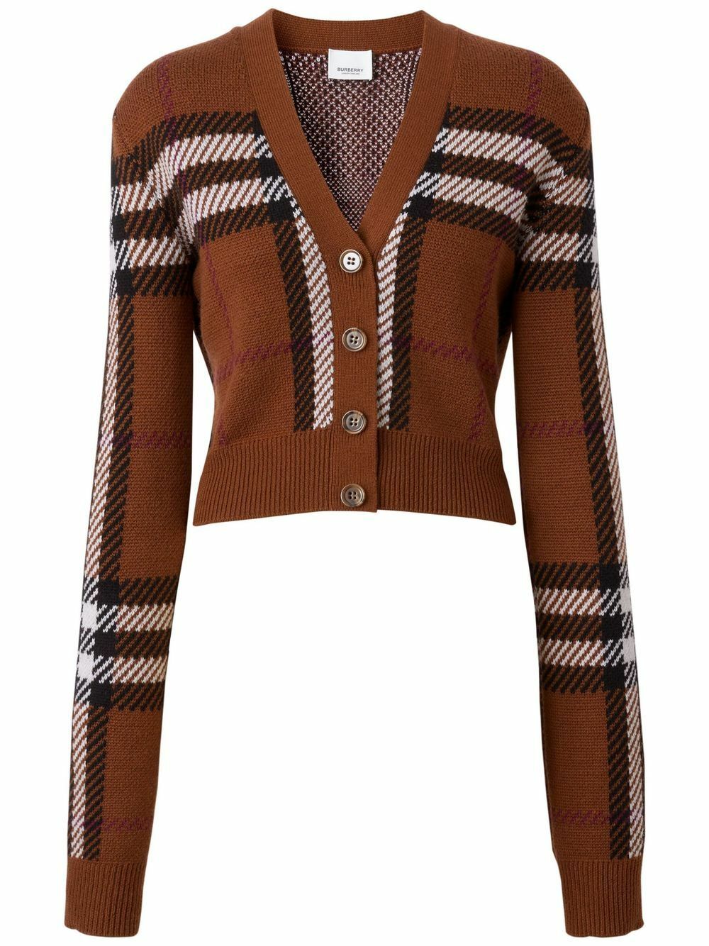 BURBERRY - Check Motif Wool Top Burberry