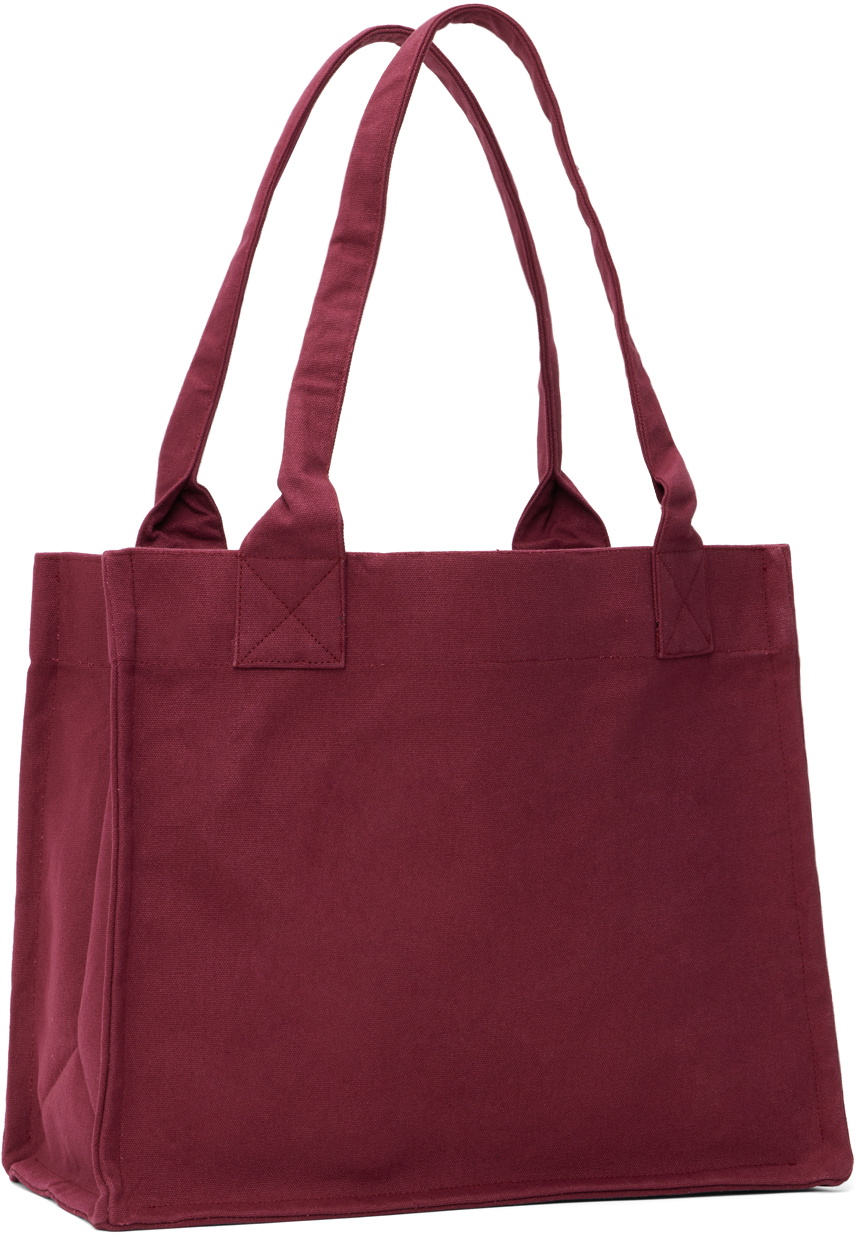 GANNI Burgundy Large Easy Shopper Tote GANNI