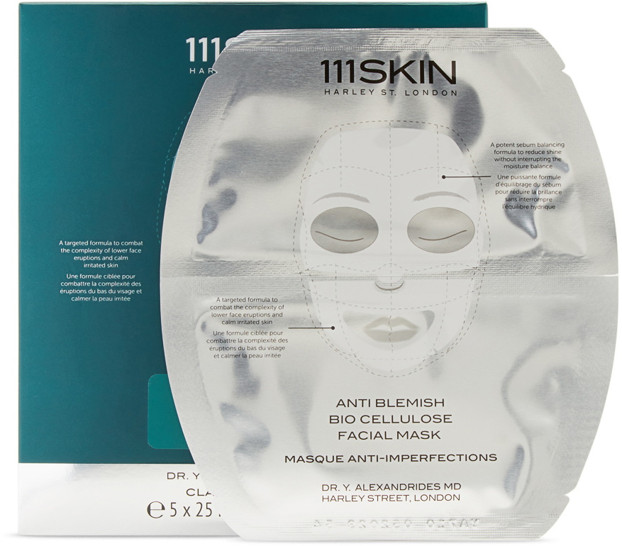 111 Skin Five-Pack Anti Blemish Bio Cellulose Face Masks, 25 mL 111SKIN