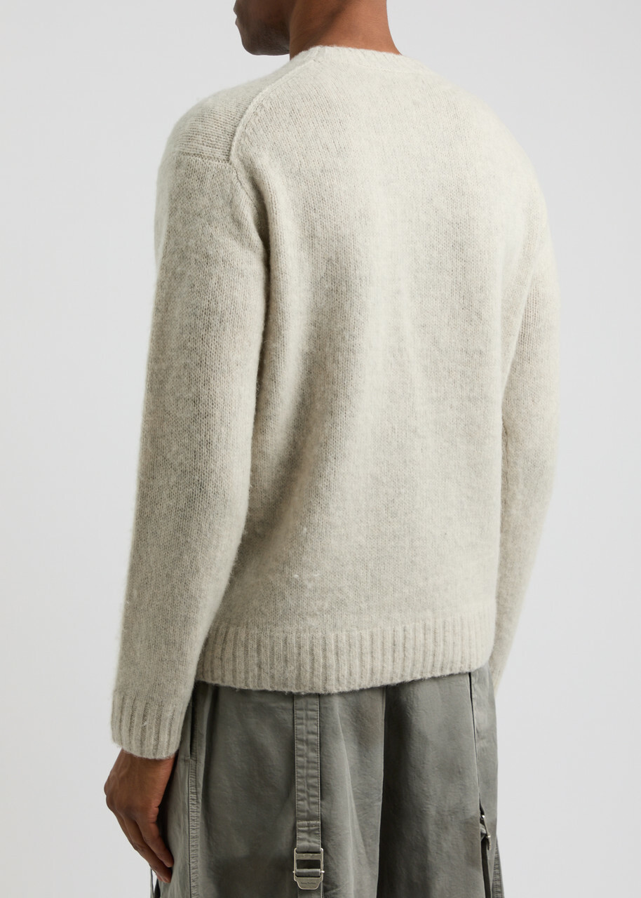 Acne Studios Logo-embroidered Wool Jumper Grey Acne Studios