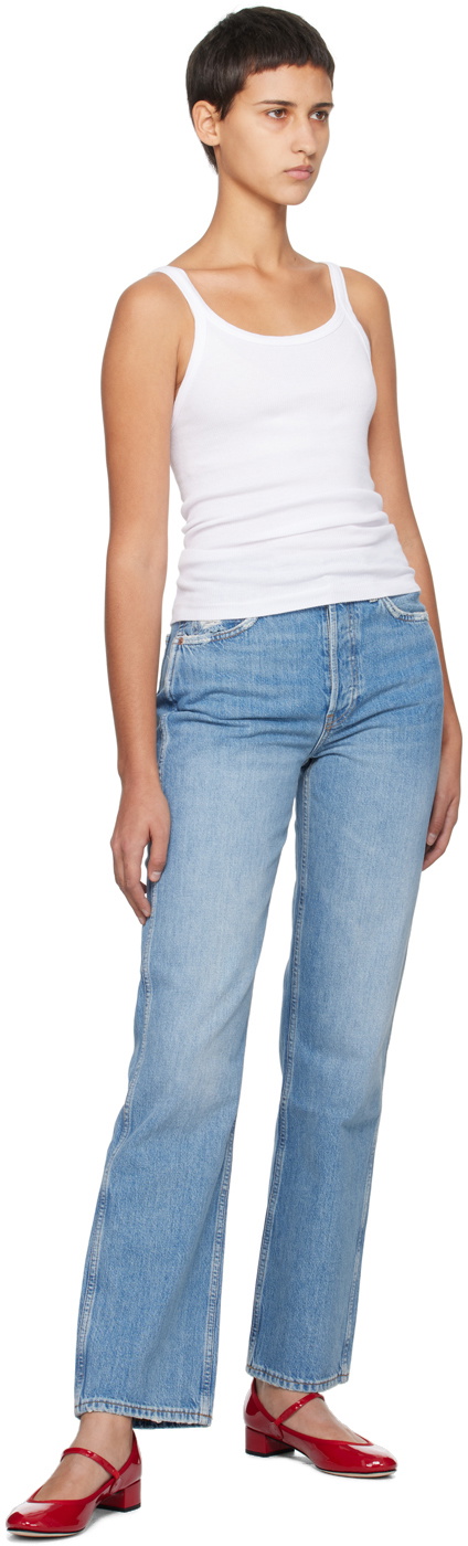 Re/Done White Hanes Edition Tank Top Re/Done