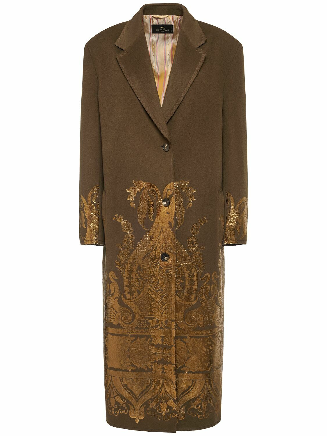 ETRO Wool & Cashmere Printed Long Coat Etro