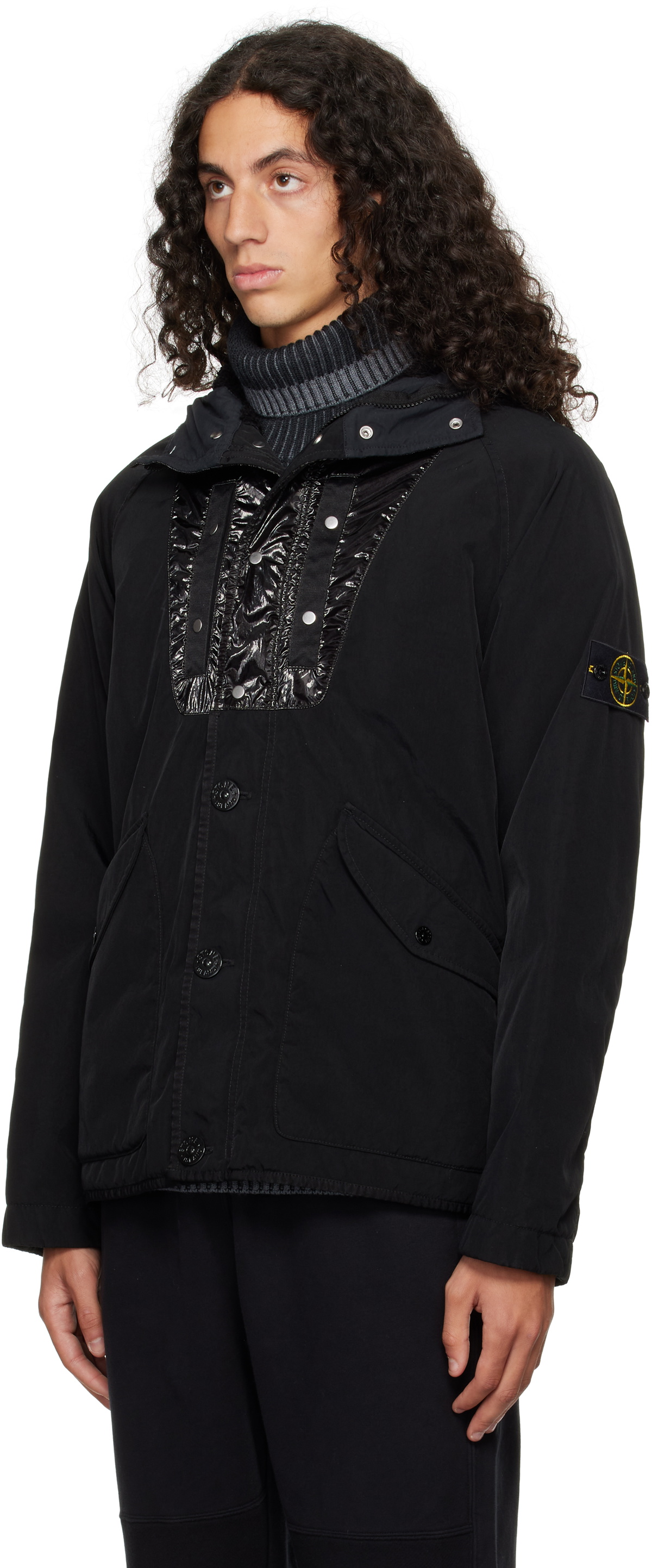 Stone Island Black Nylon Panama Jacket Stone Island