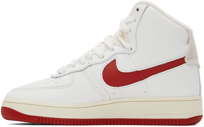 Nike White & Red Air Force 1 High Sneakers Nike