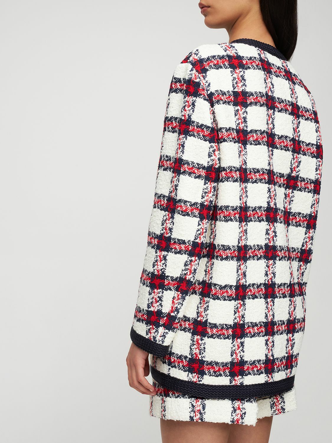 GUCCI - Web Wool Blend Tweed Jacket Gucci
