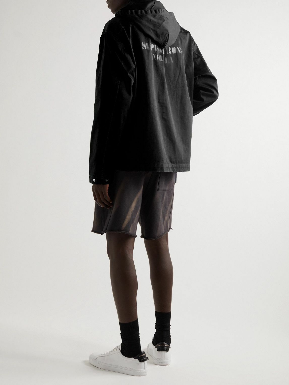HAYDENSHAPES - Lamination Logo-Appliquéd Printed Cotton-Gabardine ...