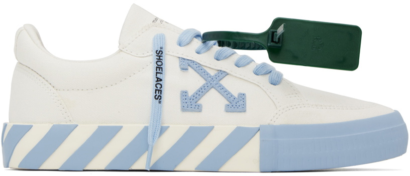 Off-White White & Blue Vulcanized Low Sneakers Off-White