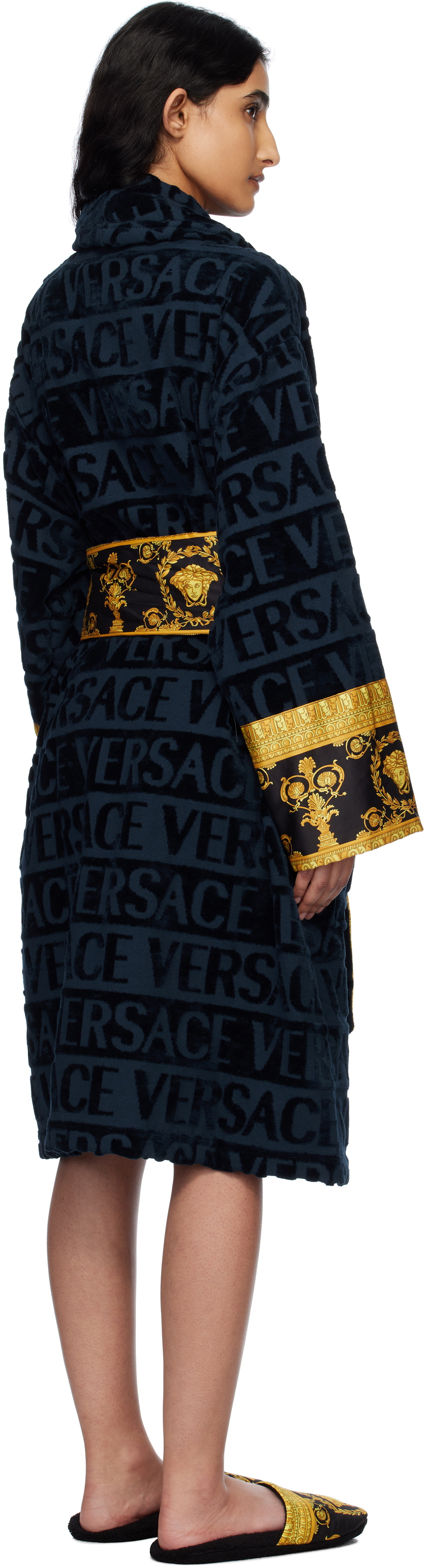 Versace Underwear Navy 'I Heart Baroque' Bathrobe Versace Underwear