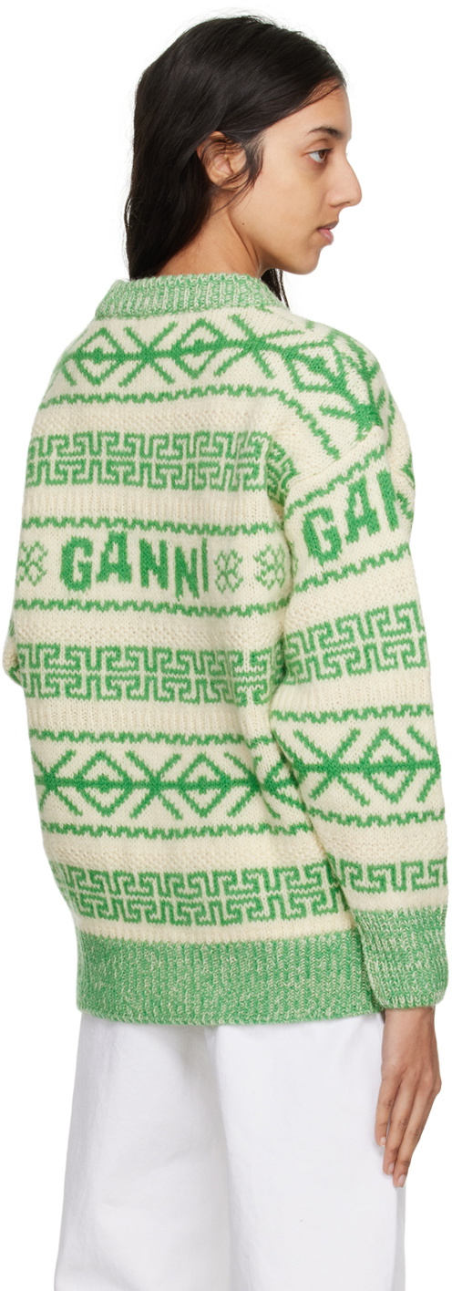 GANNI Green Jacquard Sweater GANNI