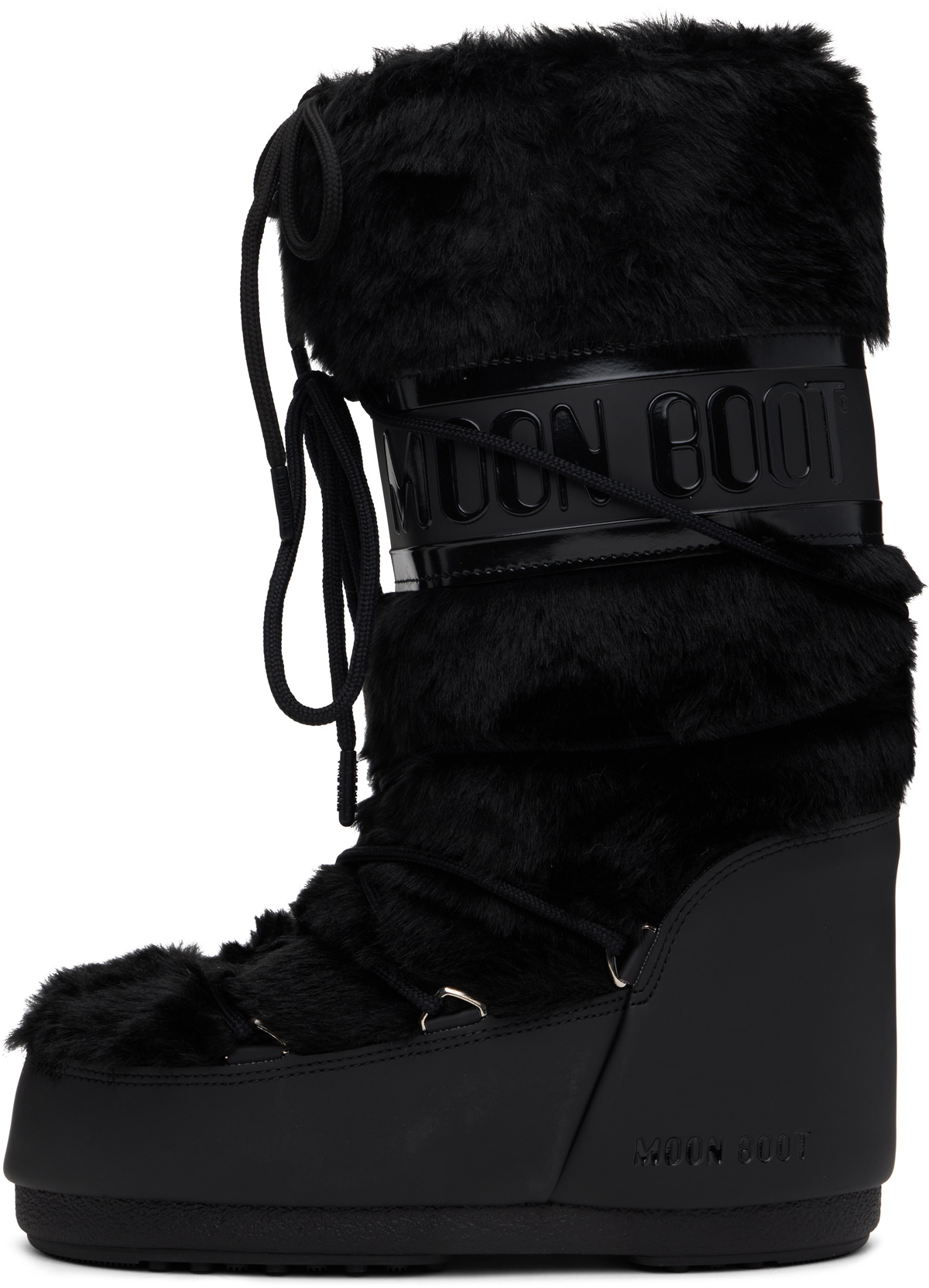 Moon Boot Black Icon Faux-Fur Tall Boots Moon Boot