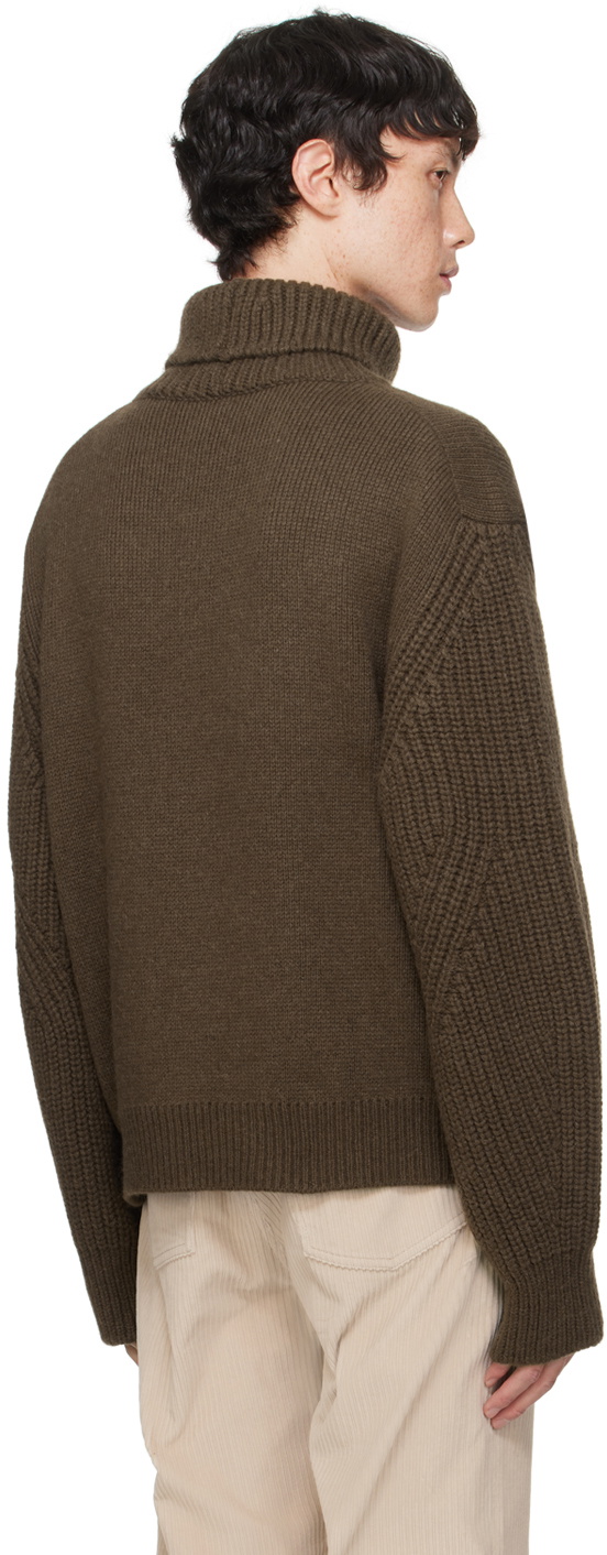 Recto Brown Logo Patch Turtleneck Recto