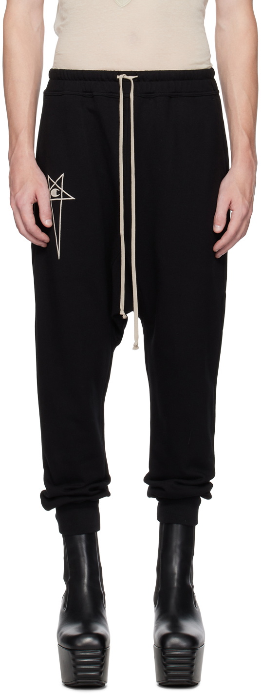 Rick Owens Black Champion Edition Drawstring Lounge Pants Rick Owens
