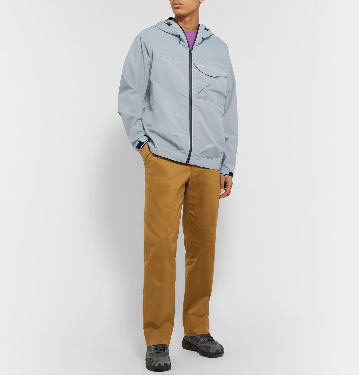 Adsum - Marsu Logo-Embroidered Shell Hooded Jacket - Blue Adsum