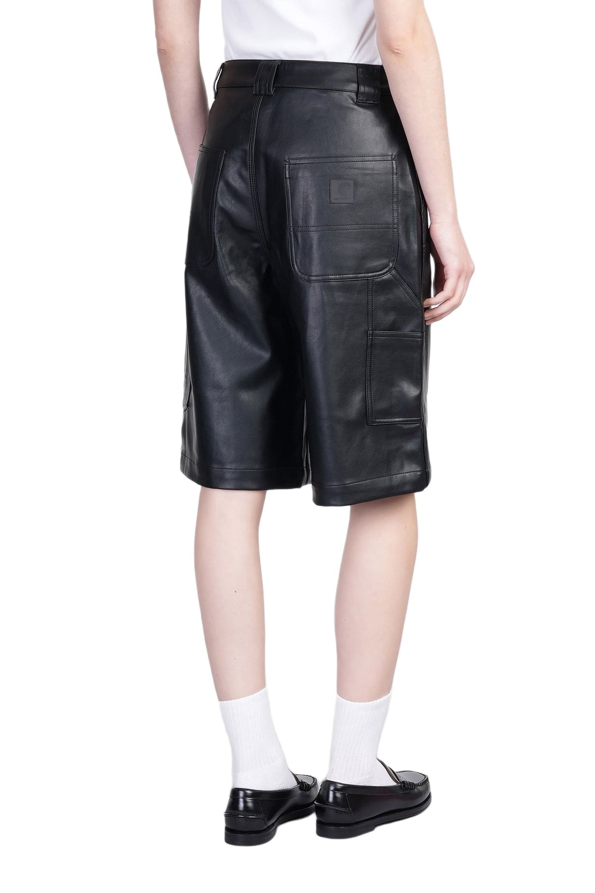 Carhartt Norwich Dk Short Shorts In Black Faux Leather Carhartt WIP