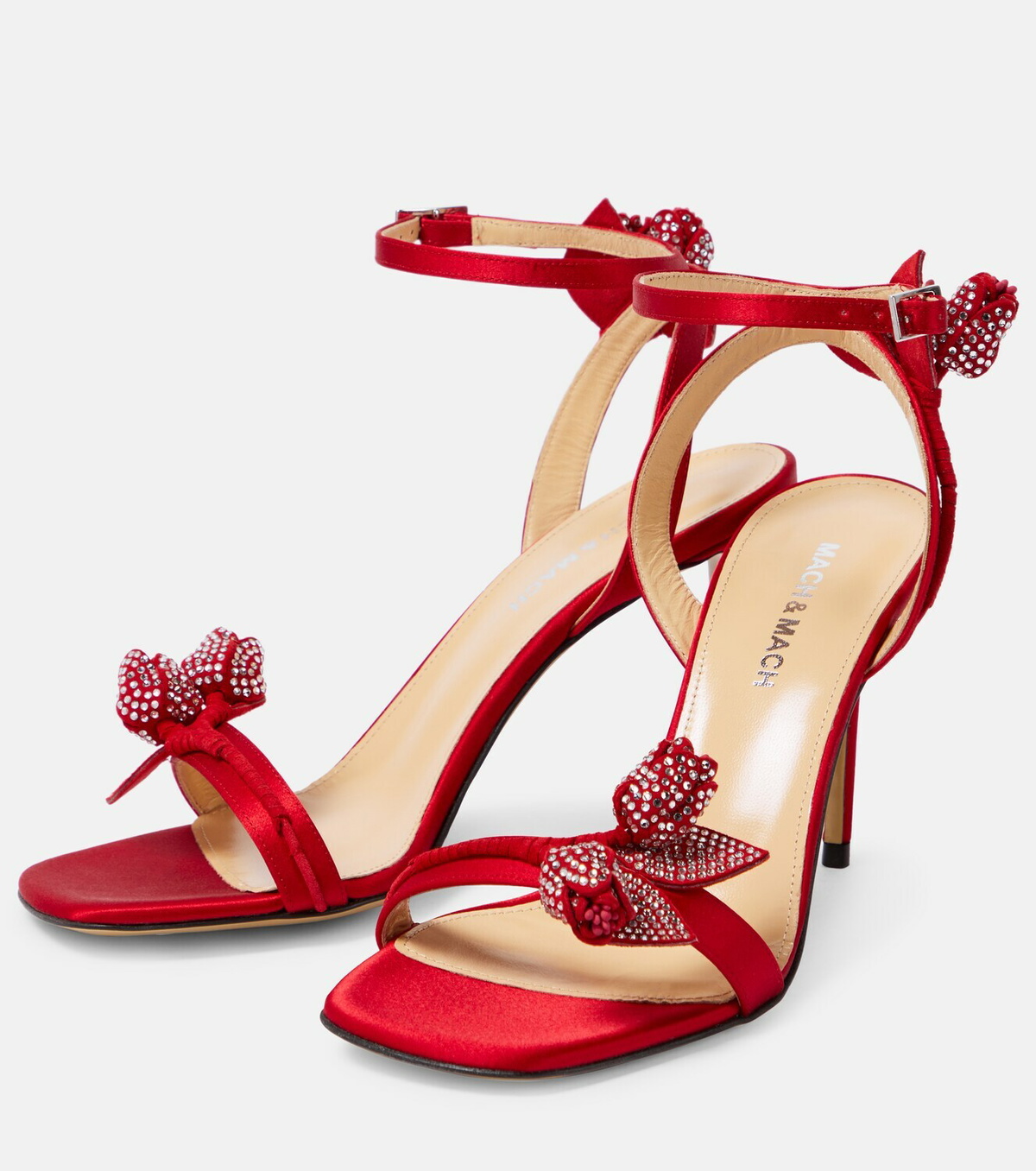 Mach & Mach Wonder Tulip embellished satin sandals MACH & MACH