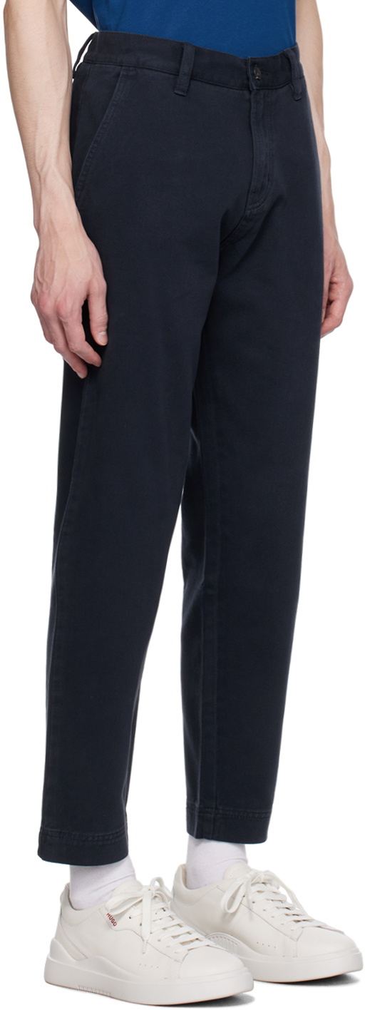 Hugo Navy Tapered-Fit Trousers Hugo Boss