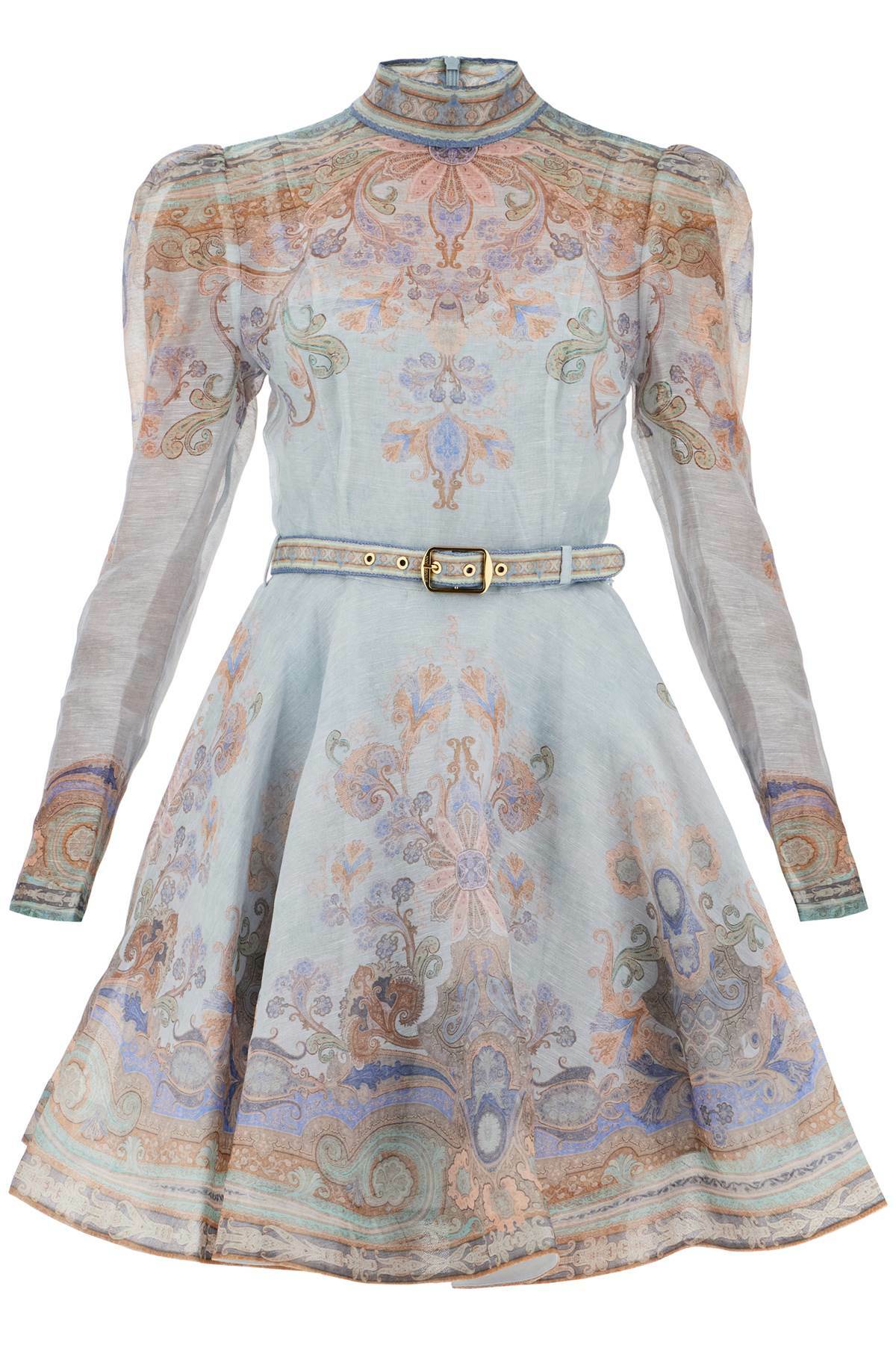 ZIMMERMANN eden mini dress with belt Light blue Zimmermann