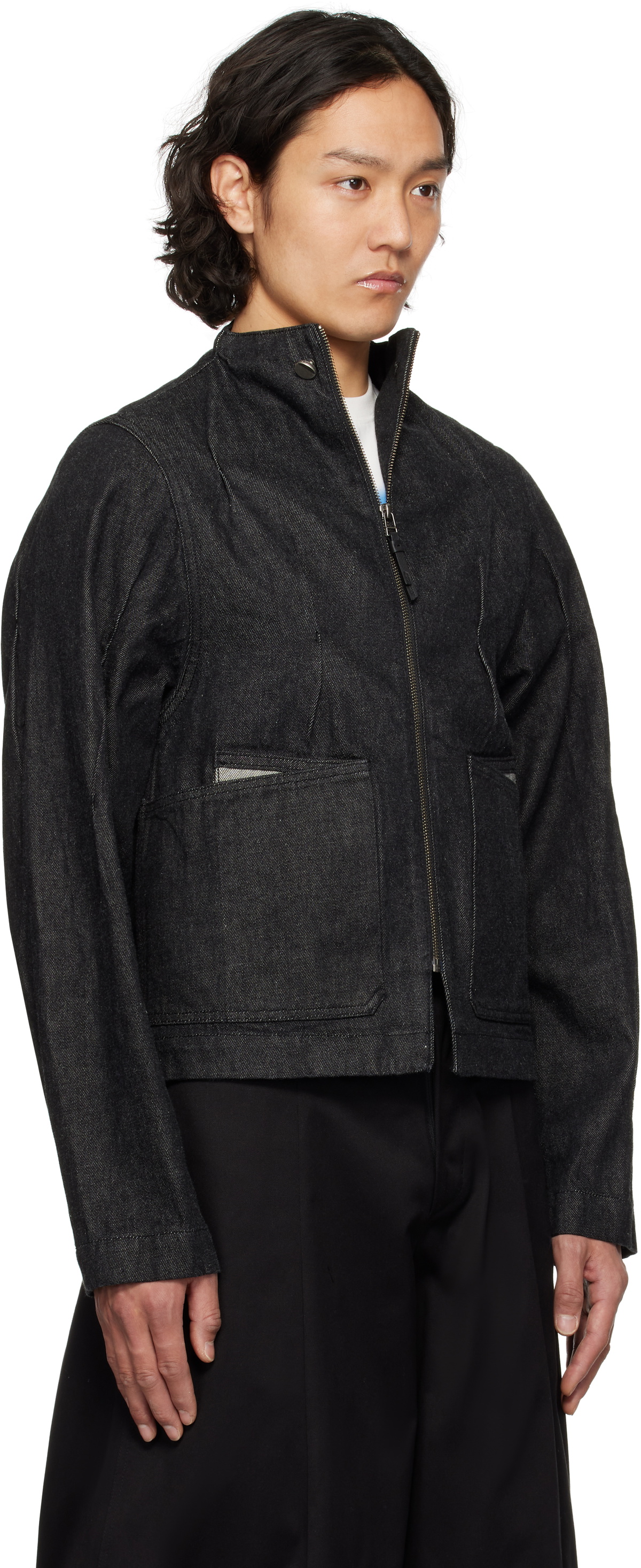 ADER error Black Pintuck Denim Jacket ADER error