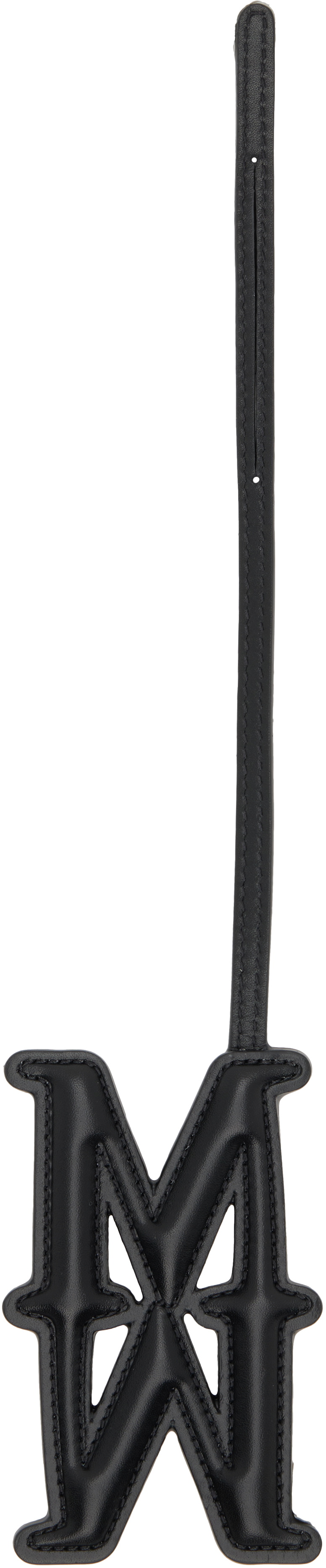 Max Mara Black Leather Monogram Keychain Max Mara