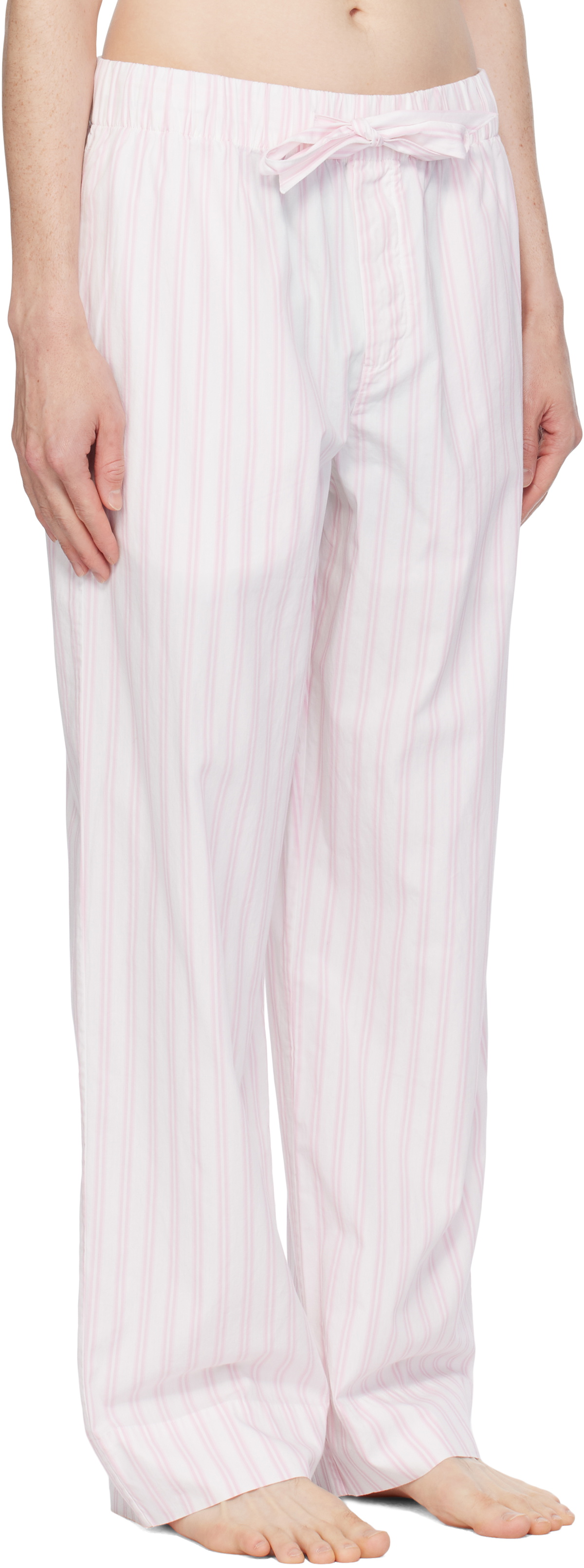 Tekla White & Pink Poplin Pyjama Pants Tekla Fabrics