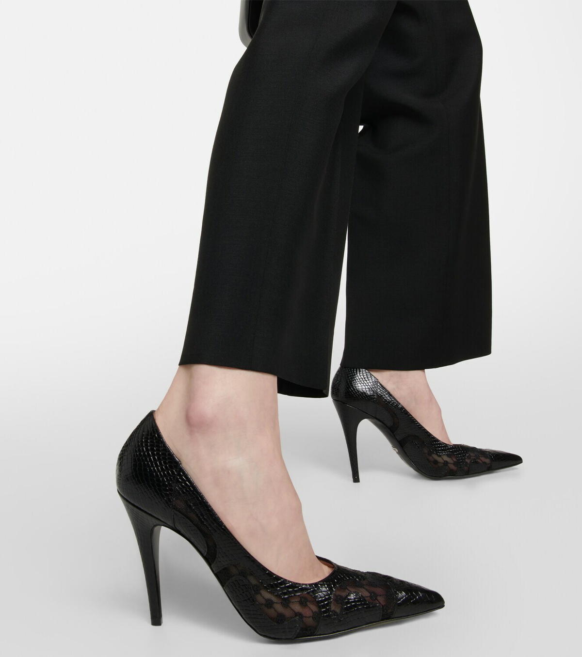 Gucci Python-effect leather pumps Gucci