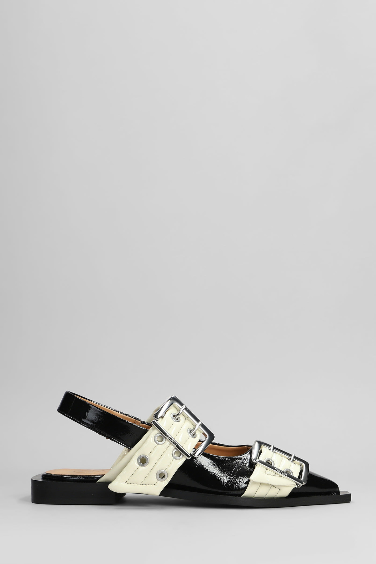 Ganni Ballet Flats In Black Polyuretan GANNI