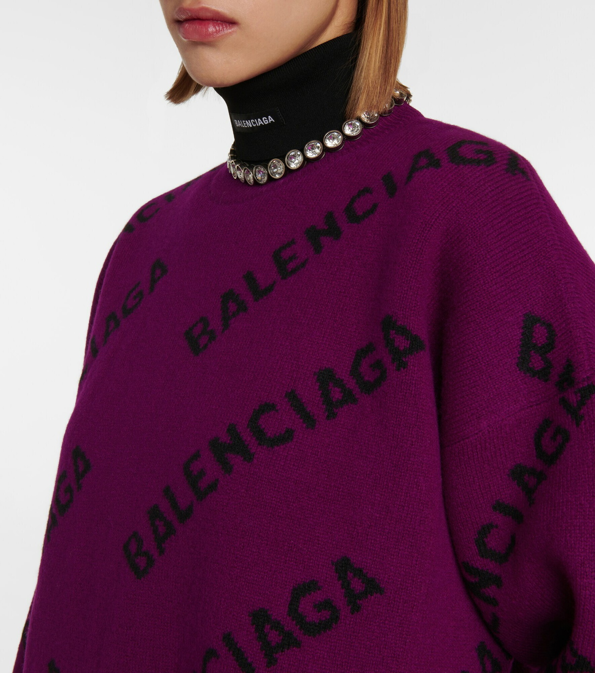 Balenciaga - Logo intarsia wool sweater Balenciaga
